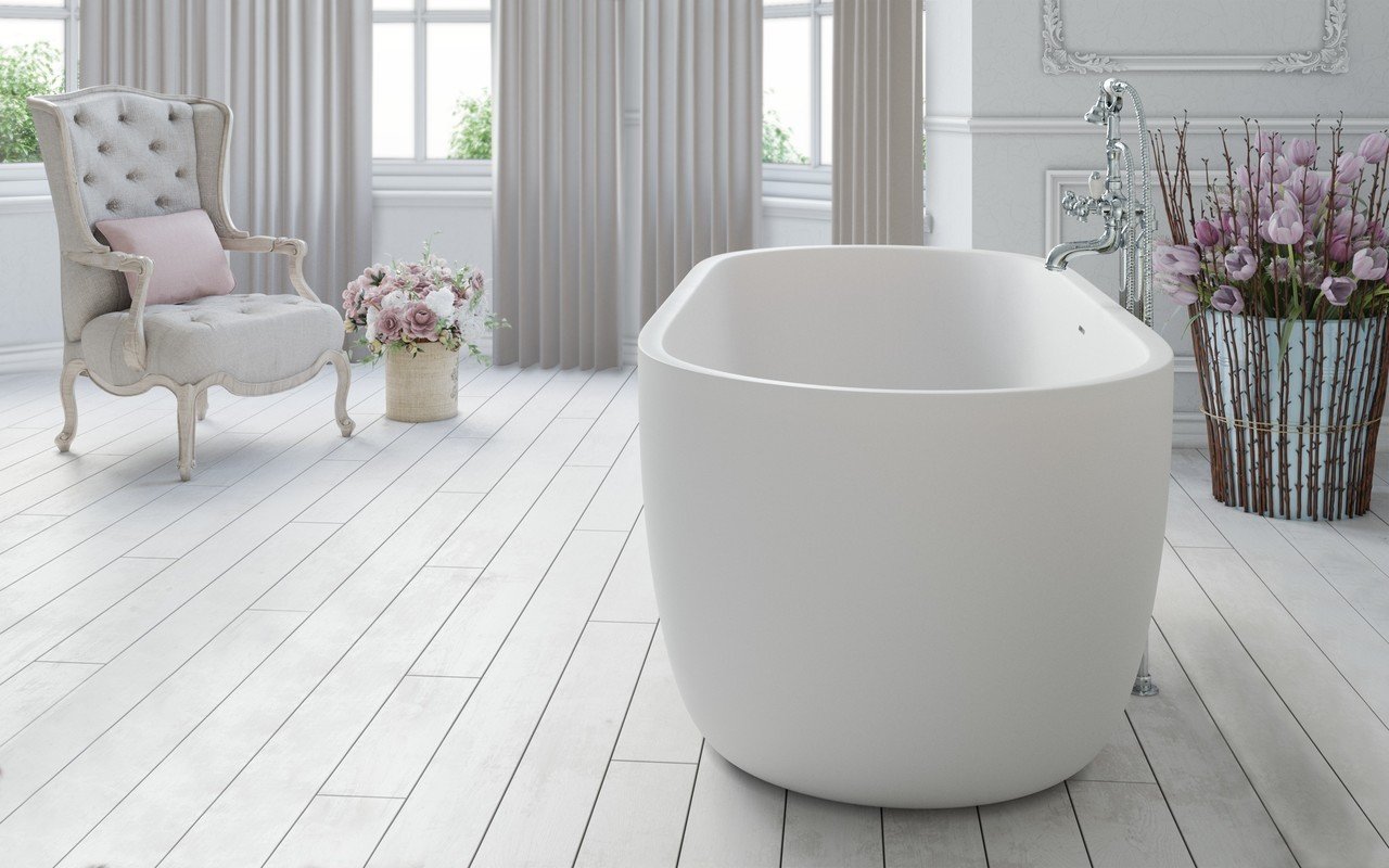 Aquatica Corelia-Wht™ (PureScape 617BM) Freestanding Solid Surface Bathtub