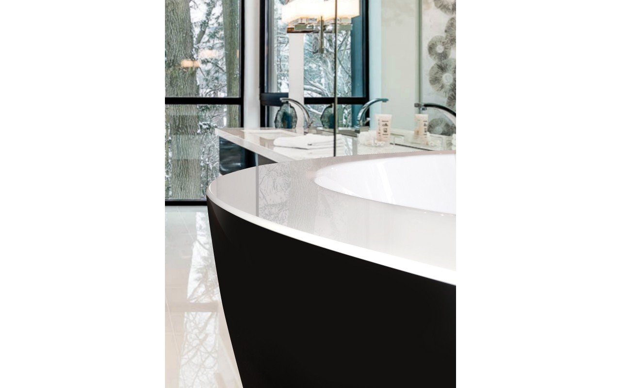 Aquatica PureScape™ 174B-Blck-Wht Freestanding Acrylic Bathtub