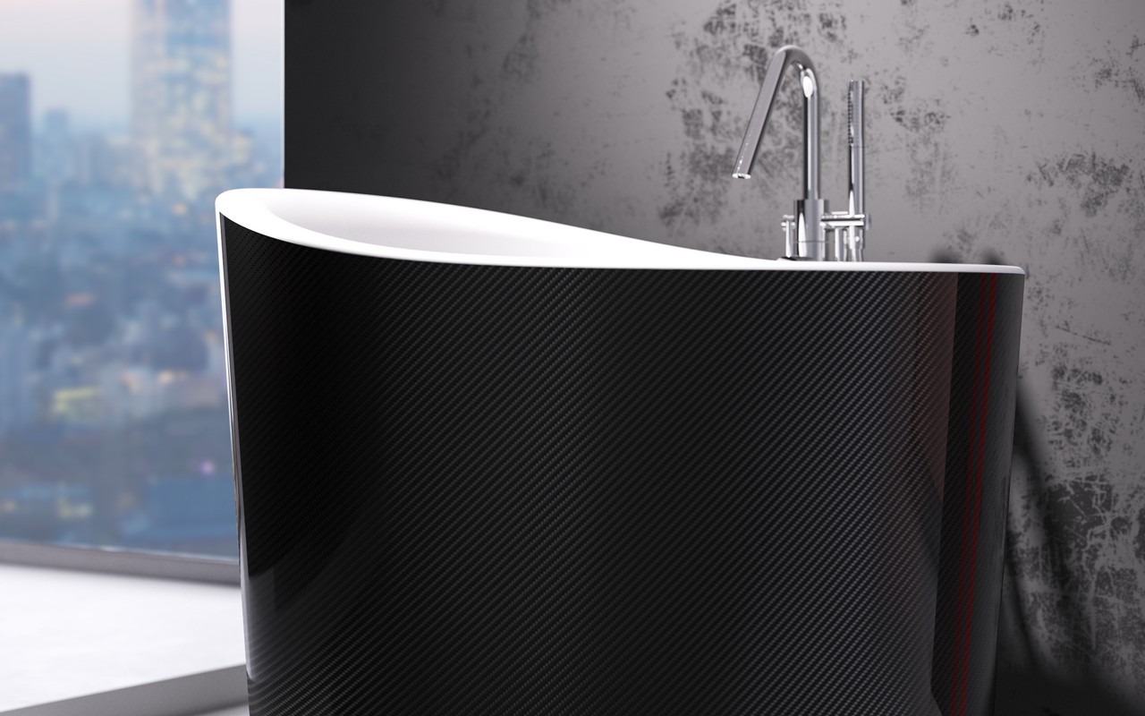 ᐈLuxury 【Aquatica True Ofuro Mini Carbon-Wht Freestanding Stone ...