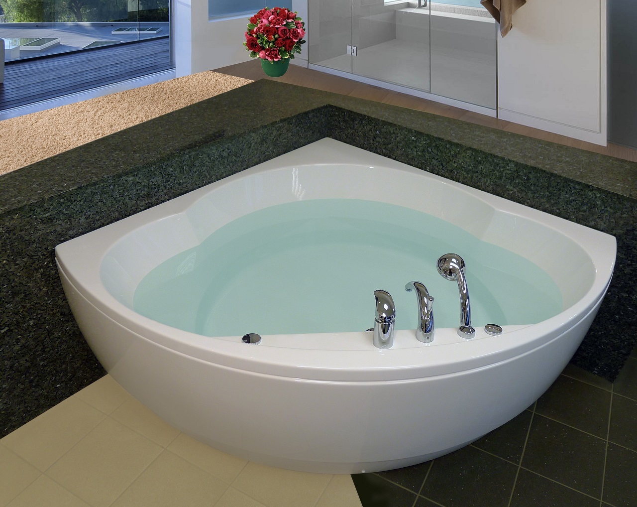 Aquatica Cleopatra-Wht Corner Acrylic Bathtub