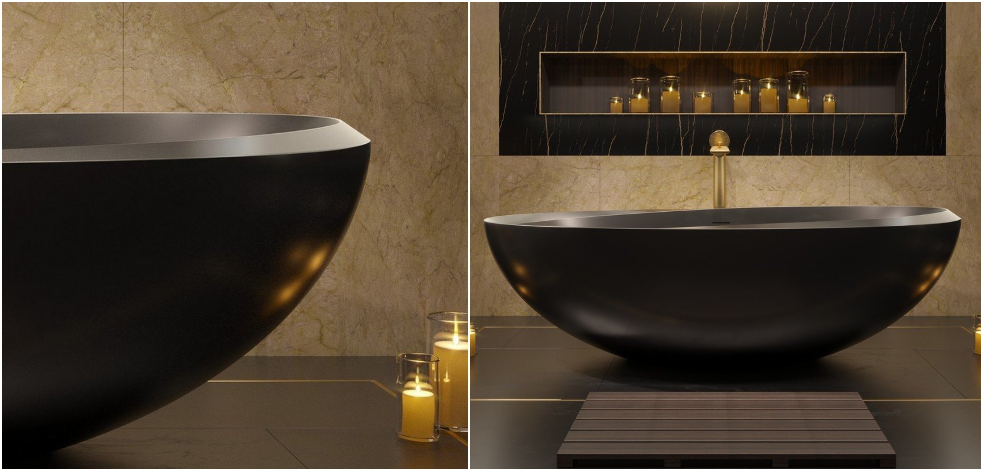 Texture Contrast In Bathroom Design: Stone/Wood